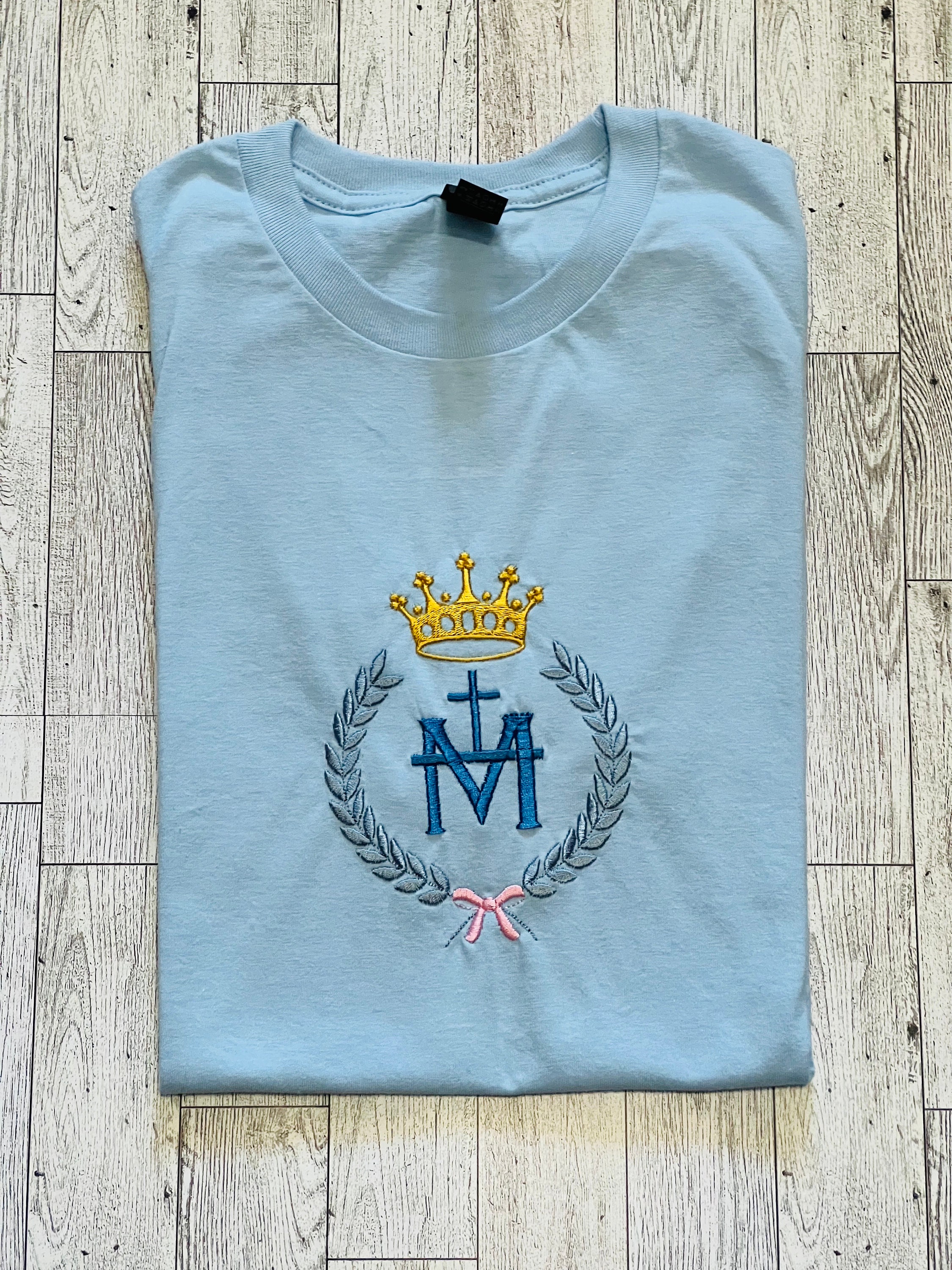 Marian Cross, Catholic Shirt, to Jesus Through Mary Shirt, Ave Maria ...