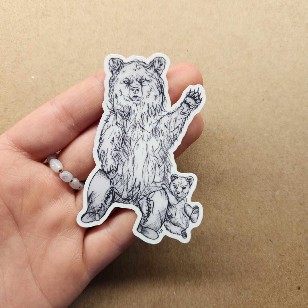 Bear and Cub Vinyl Sticker - Etsy