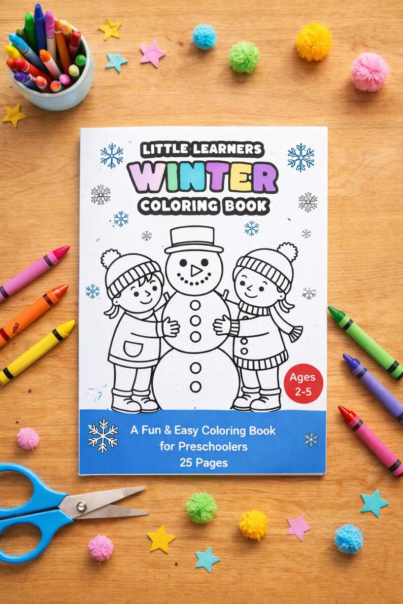 Little Learners Winter Coloring Book - Etsy