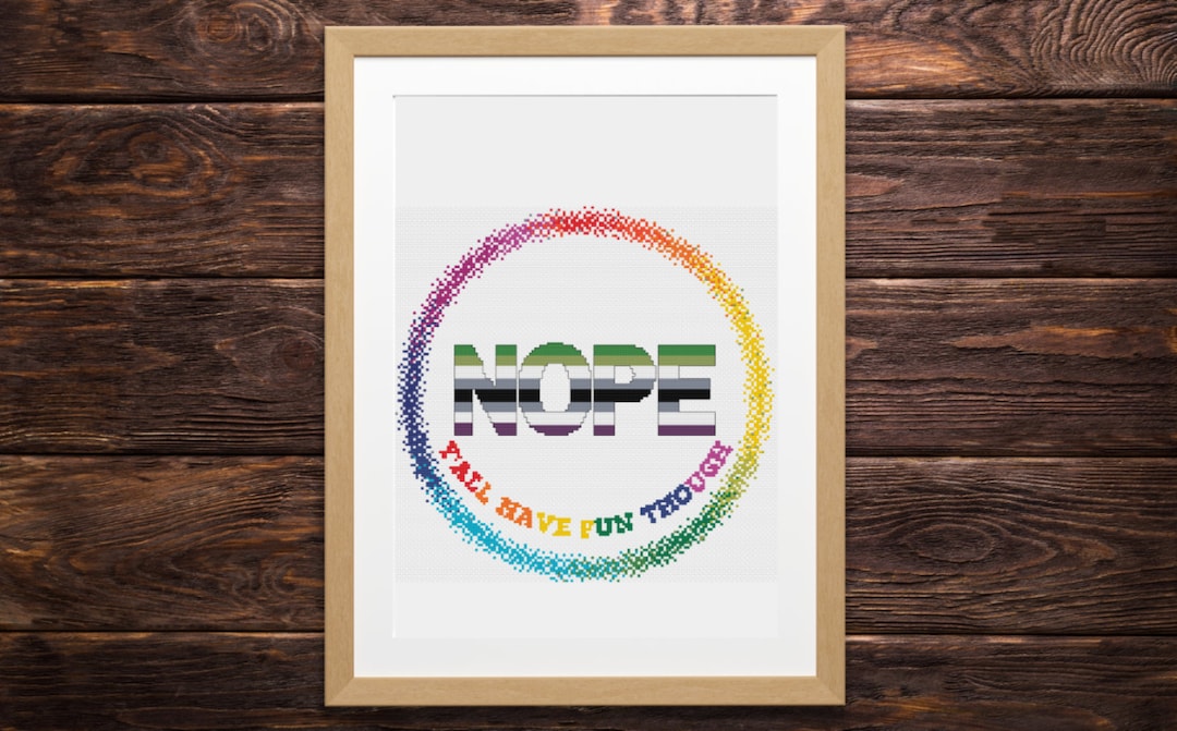 NOPE: Y'all Have Fun Though Aroace Flag Cross Stitch Pattern - Etsy