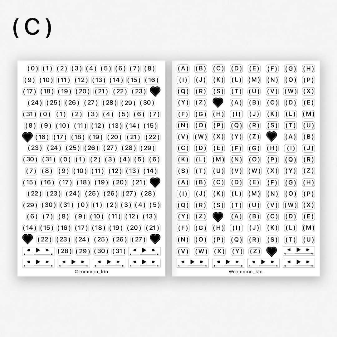 Bullet Journal Numbers & Alphabet Stickers Bullet Journal Bujo Stickers ...