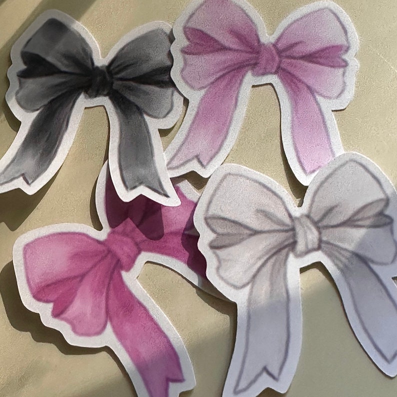 Die Cut Bow Stickers Coquette Sticker Ballerina Core Ribbon Bow Sticker ...