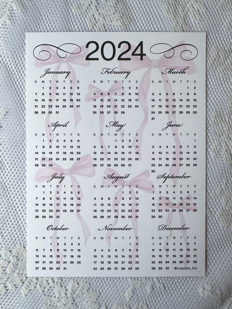 2024 Printable 8.5x11 and 5.5x7.5 Calendars Digital Download, 12 Month ...