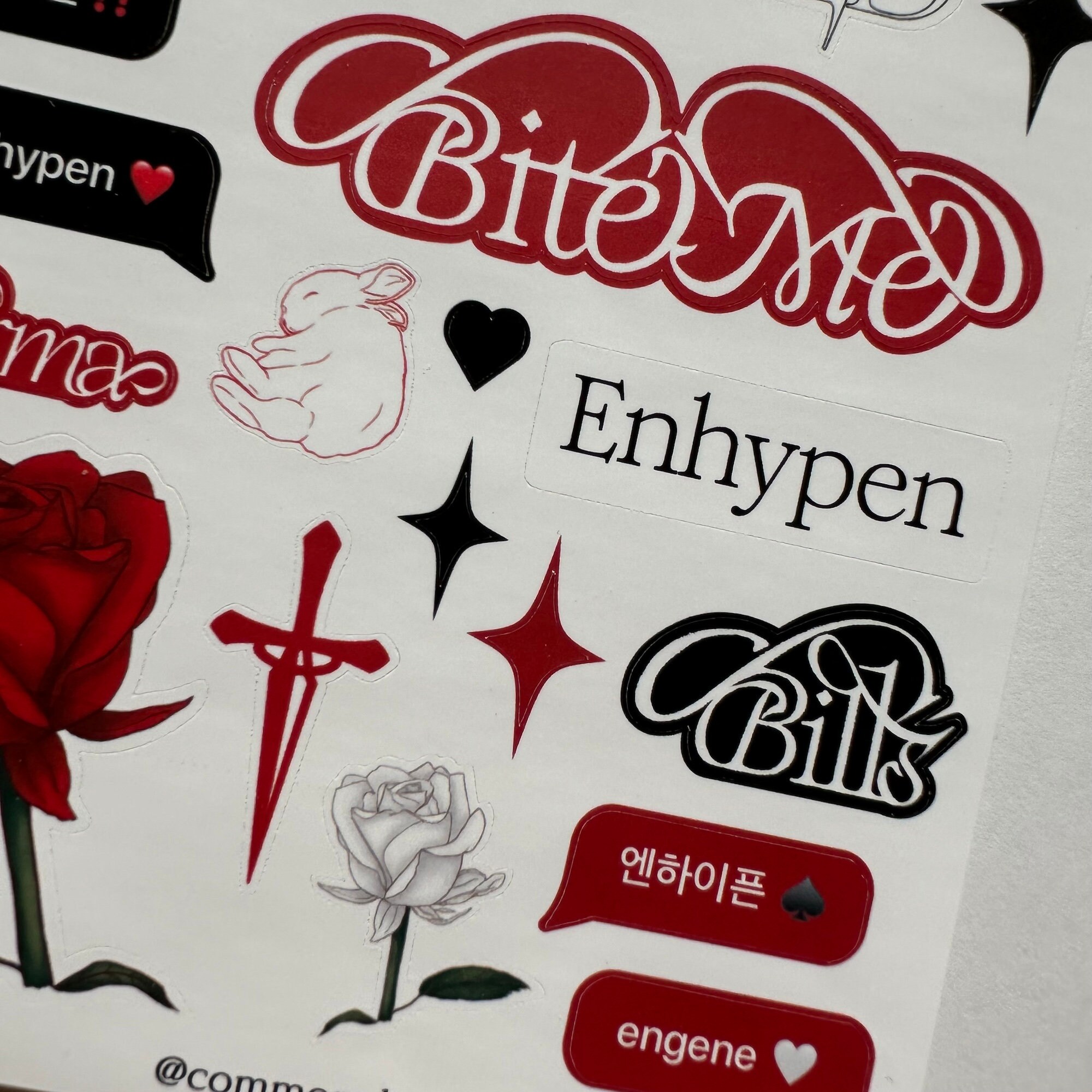 Enhypen Sticker Sheets Red Aesthetic Stickers Red Cake Stickers Dark ...