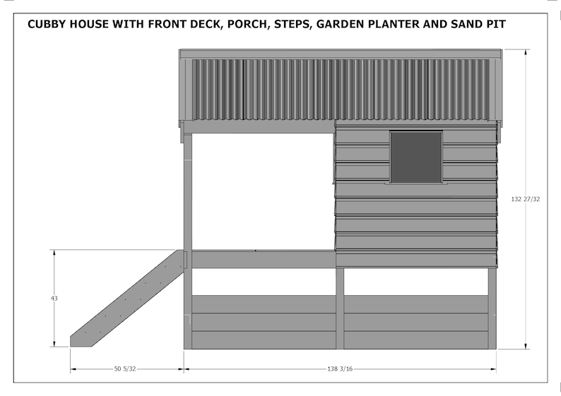 Cubby House - Playhouse With Sand Pit & Planter Bed Combination ...