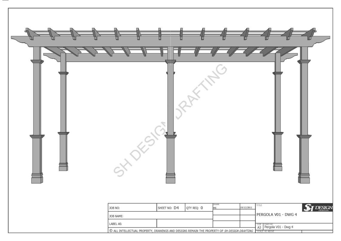 Grape Vine Outdoor Patio Verandah V1 - Full Building Plans in 3D and 2D ...