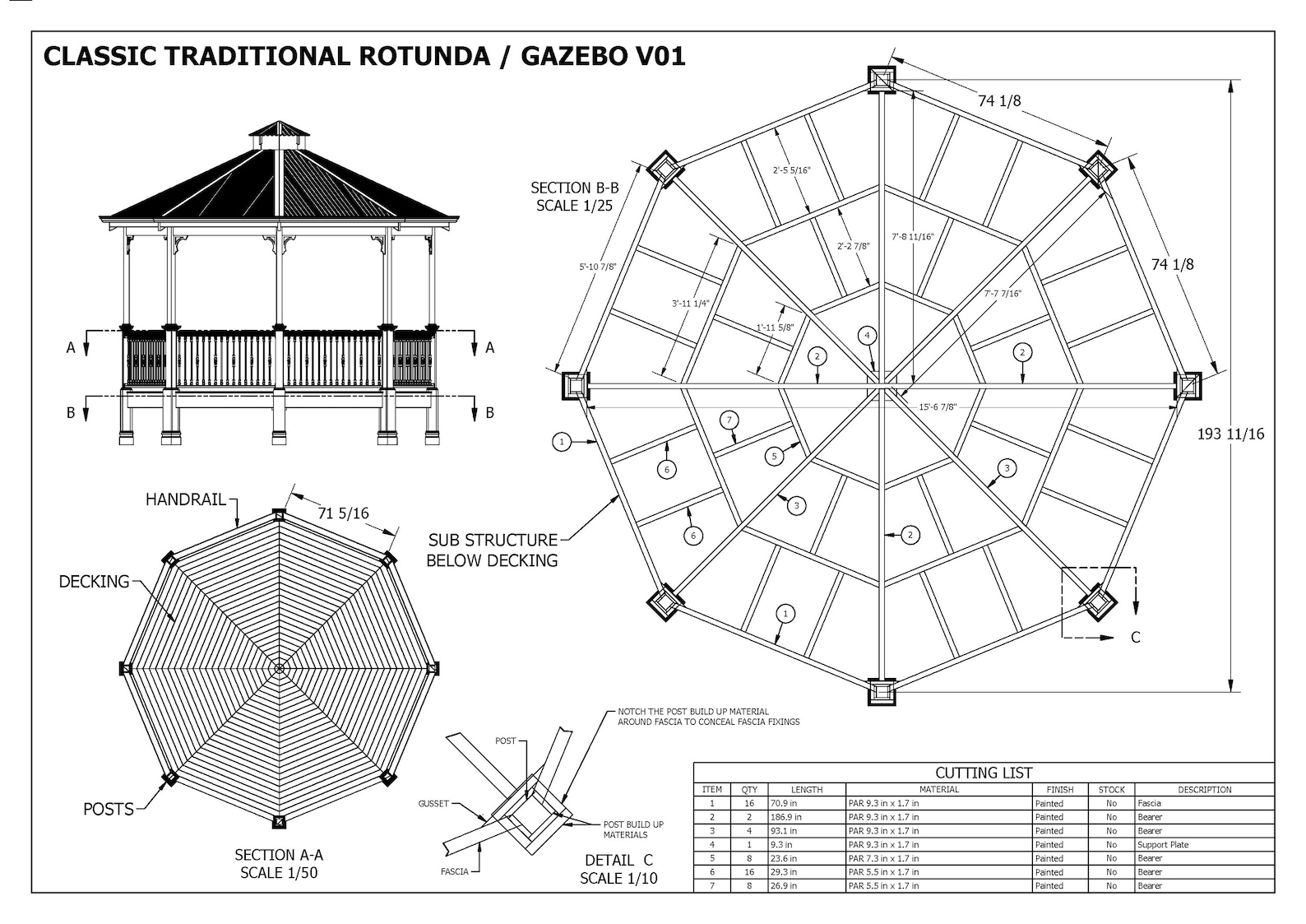 Classic Rotunda Gazebo - Unique Design V1 - Full Building Plans in 3D ...