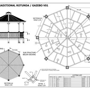 Classic Rotunda Gazebo - Unique Design V1 - Full Building Plans in 3D ...
