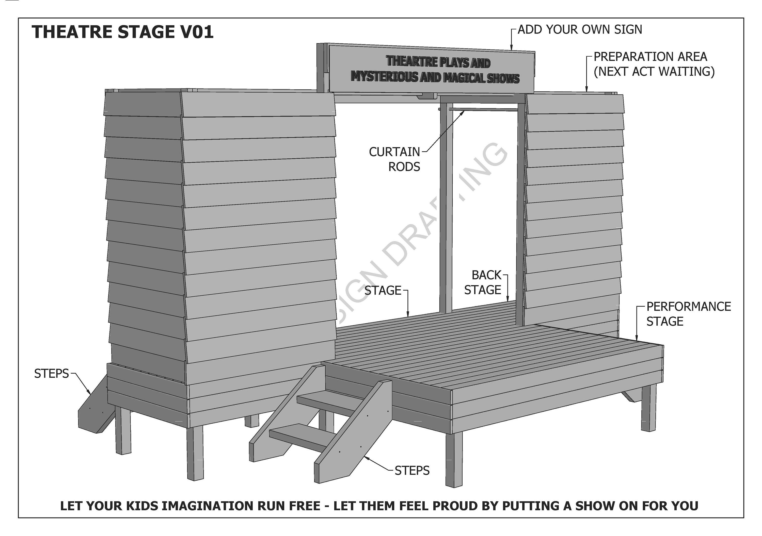 Theatre Stage V1 - Cubby House Play Time ! - Building Plans in 2D and ...