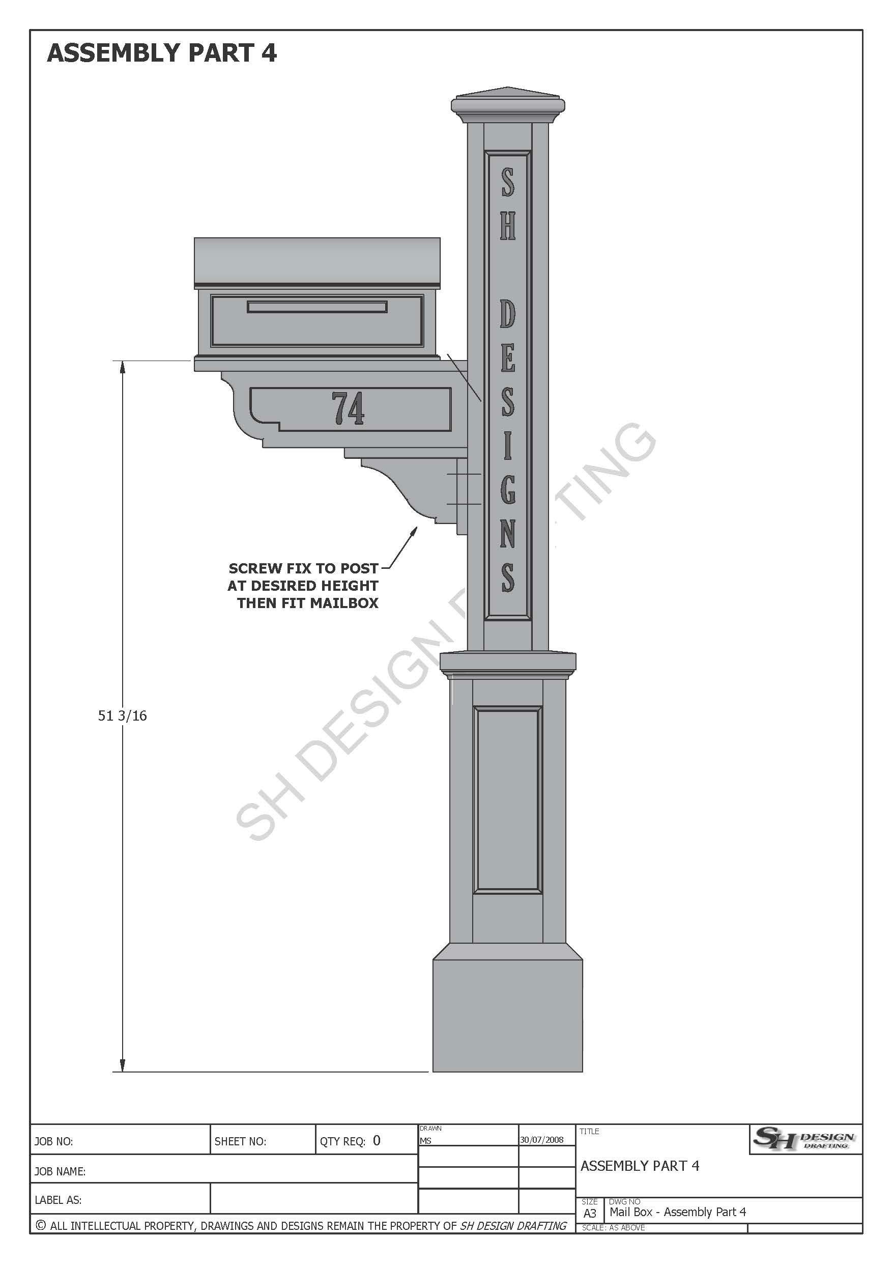 Old Style Mailbox Letter Box Post V01 - Build and Save - Building Plans ...