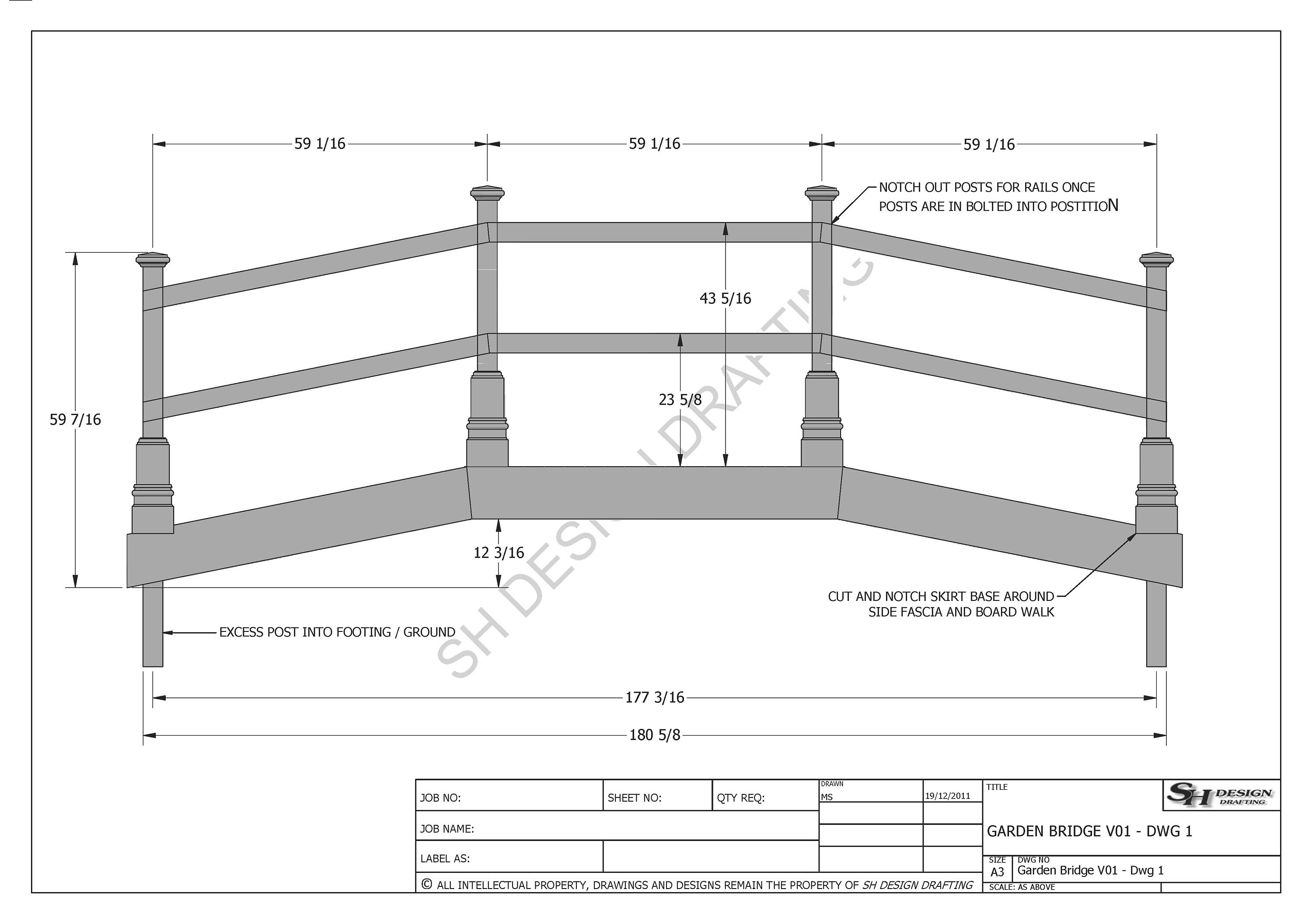 Garden Bridge Deck V01 - Unique Designs - Building PLANS 3D and 2D ...