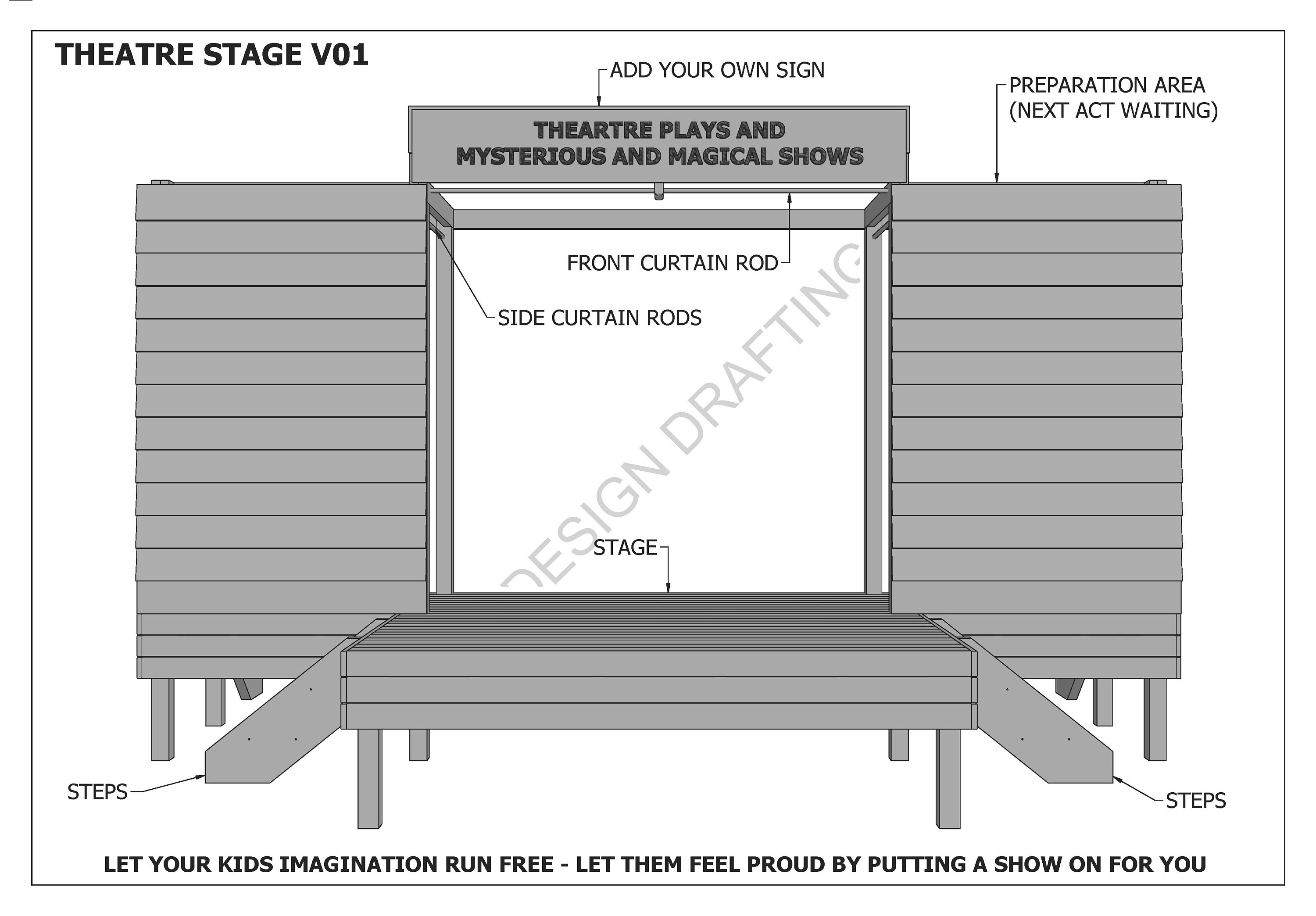 Theatre Stage V1 - Cubby House Play Time ! - Building Plans in 2D and ...