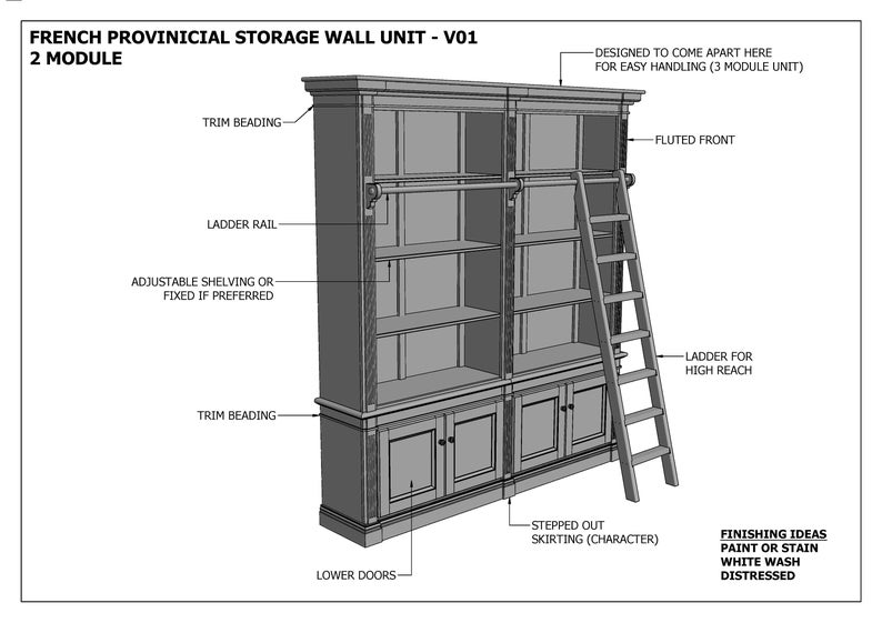 French Provincial Wall Storage Unit 2 Module Make Your Own & SAVE ...