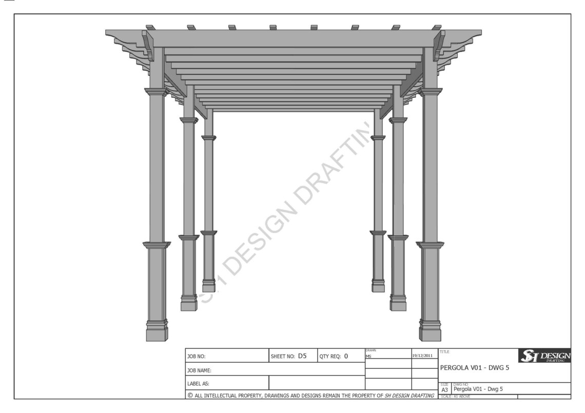 Grape Vine Outdoor Patio Verandah V1 - Full Building Plans in 3D and 2D ...
