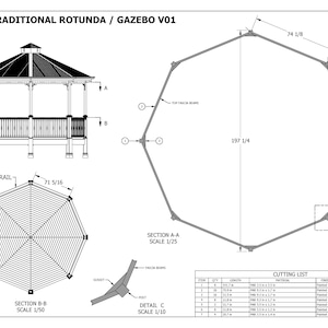 Classic Rotunda Gazebo - Unique Design V1 - Full Building Plans in 3D ...