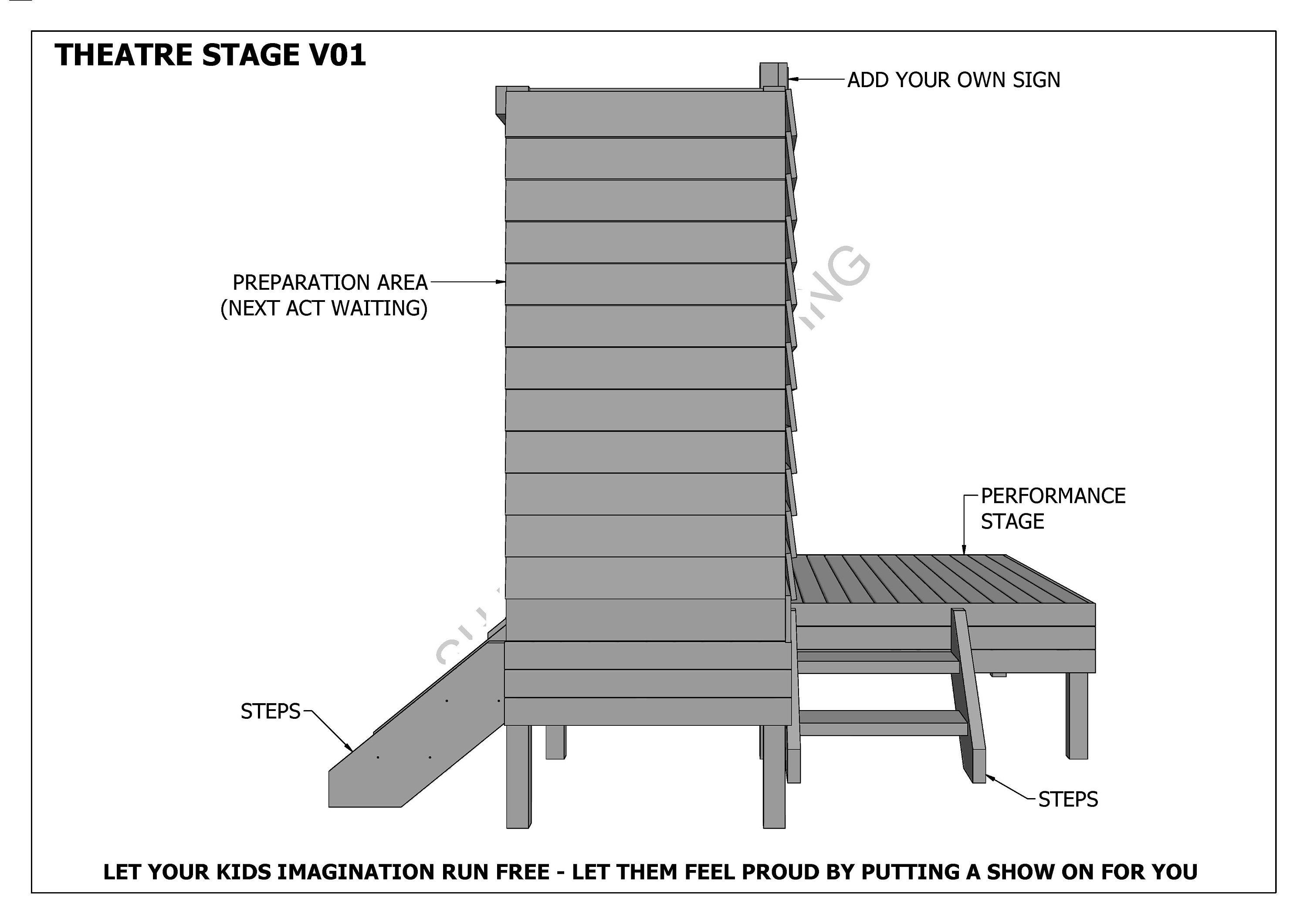 Theatre Stage V1 - Cubby House Play Time ! - Building Plans in 2D and ...
