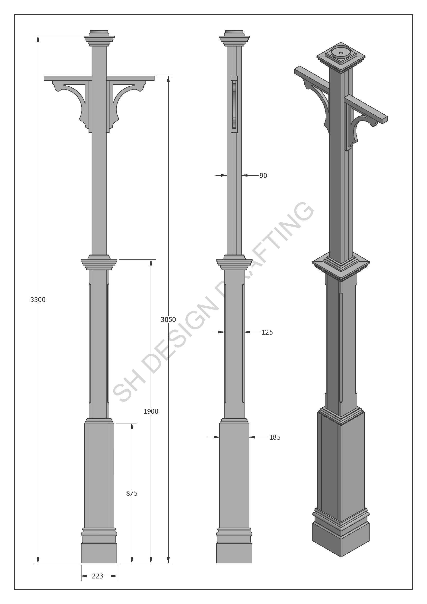 Traditional Lamp Post Light V01 - Build and Save - Building Plans ...