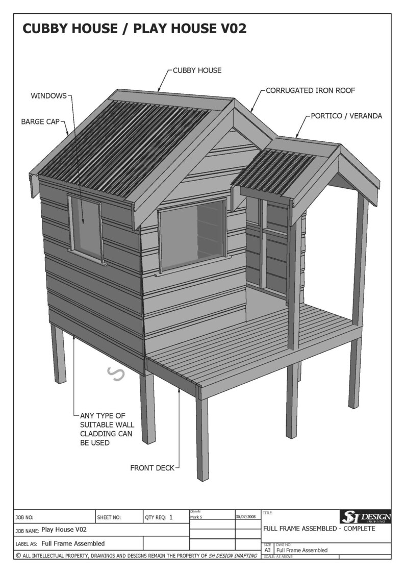 Cubby House - Playhouse - "build One With Your Kids" - Building Plans ...