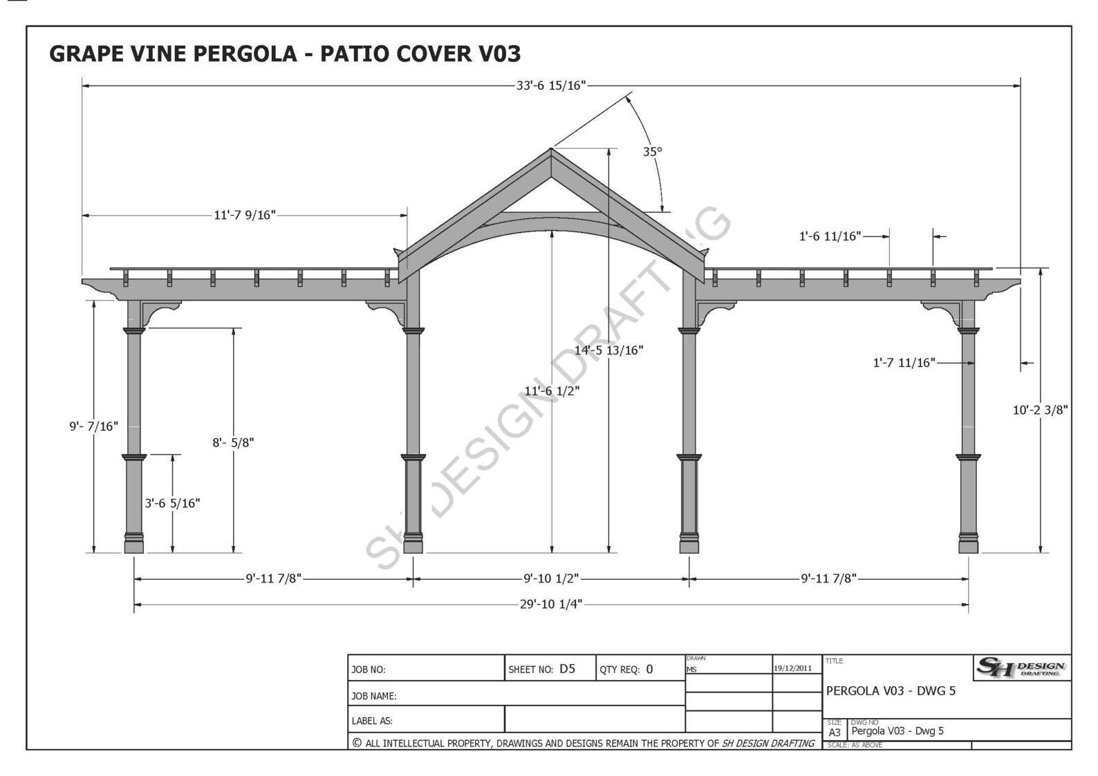 Grape Vine Outdoor Patio Verandah V3 - Full Building Plans in 3D and 2D ...