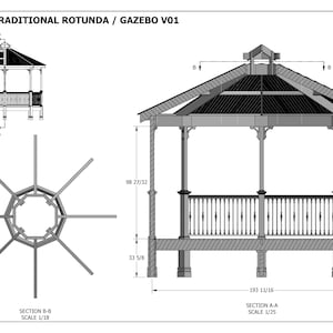 Classic Rotunda Gazebo - Unique Design V1 - Full Building Plans in 3D ...