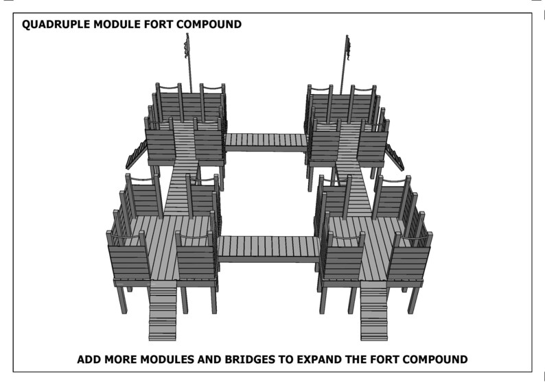 Cubby House - Playhouse Fort Knox V01 - Keep Adding Modules to Expand ...