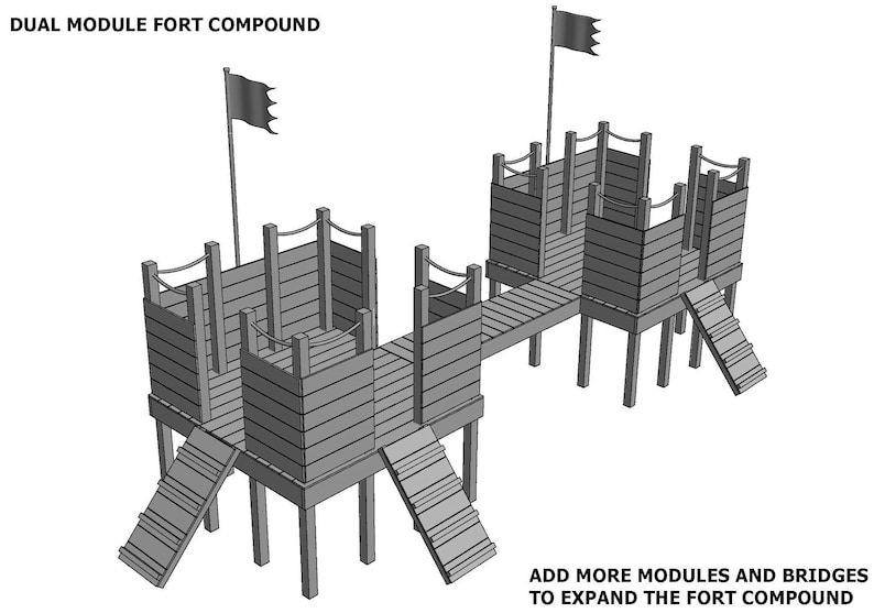 Cubby House - Playhouse Fort Knox V01 - Keep Adding Modules to Expand ...