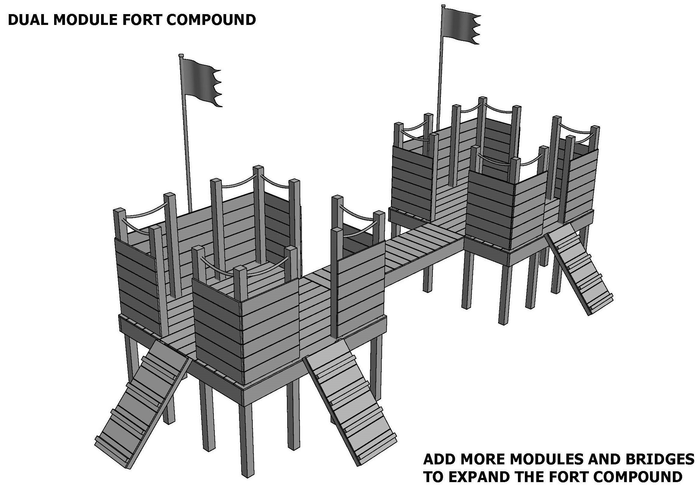 Cubby House Playhouse Fort Knox V01 Keep Adding Modules to Expand Size ...