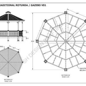 Classic Rotunda Gazebo - Unique Design V1 - Full Building Plans in 3D ...