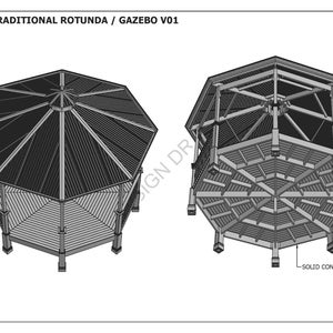 Classic Rotunda Gazebo - Unique Design V1 - Full Building Plans in 3D ...