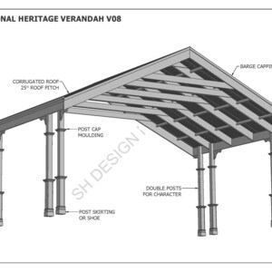 Traditional Heritage Carport / Verandah - V08 - Full Building Plans in ...