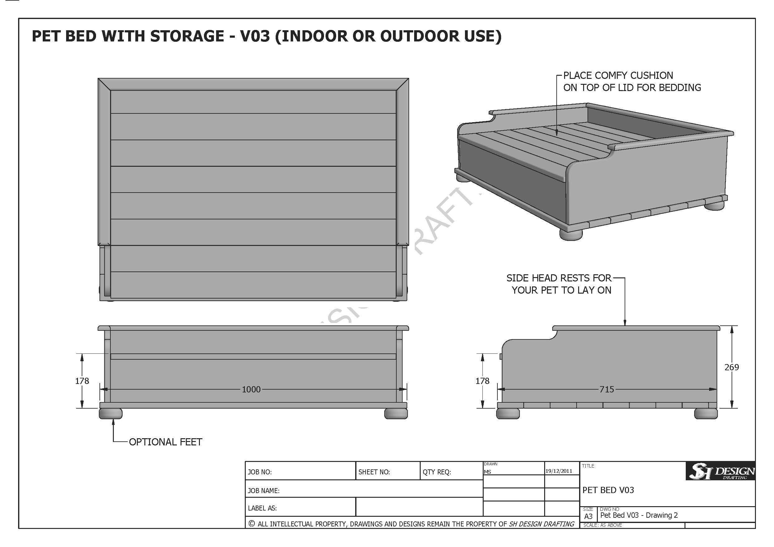 Dog and Cat Pet Beds With Storage 3 Sizes Included in the Building ...