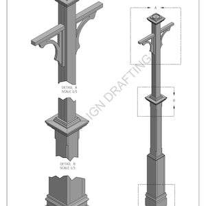 Traditional Lamp Post Light V01 - Build and Save - Building Plans ...