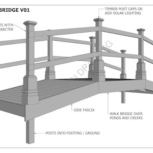 Garden Bridge Deck V01 - Unique Designs - Building PLANS 3D and 2D ...