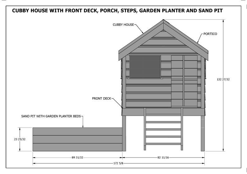 Cubby House - Playhouse With Sand Pit & Planter Bed Combination ...