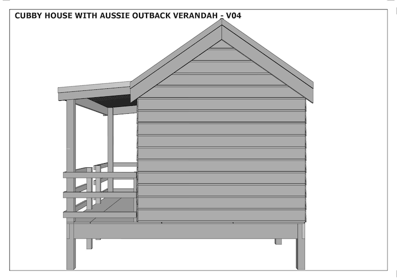 Cubby House Playhouse great Aussie Outback Style Building Plans V4 ...