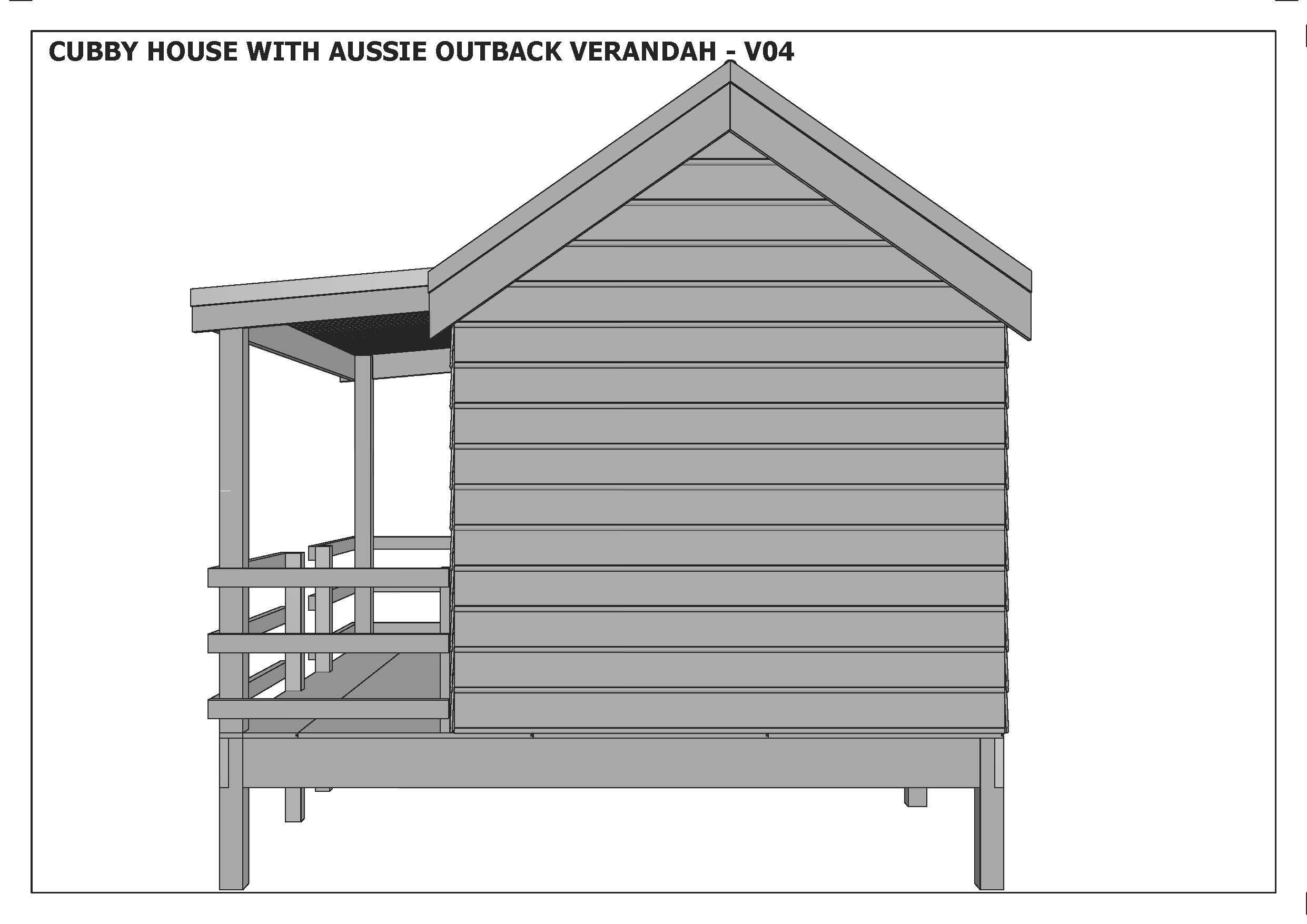 Cubby House - Playhouse - "great Aussie Outback Style" - Building Plans ...