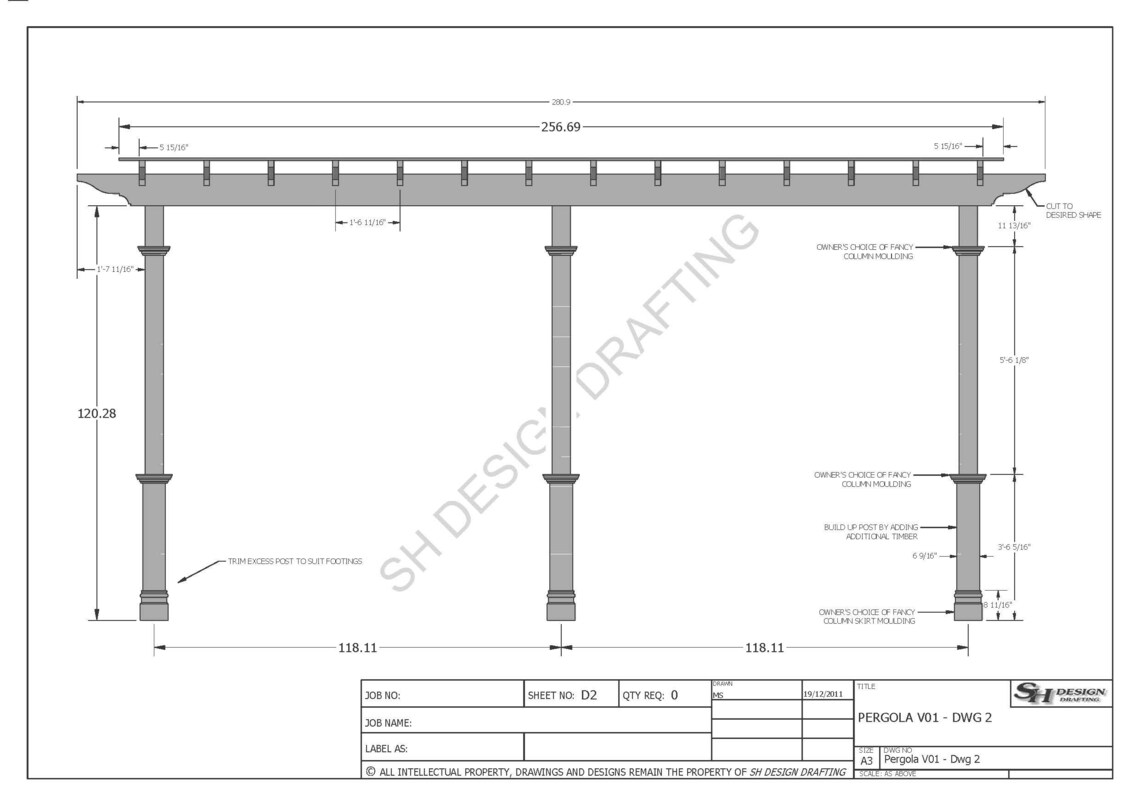 Grape Vine Outdoor Patio Verandah V1 - Full Building Plans in 3D and 2D ...