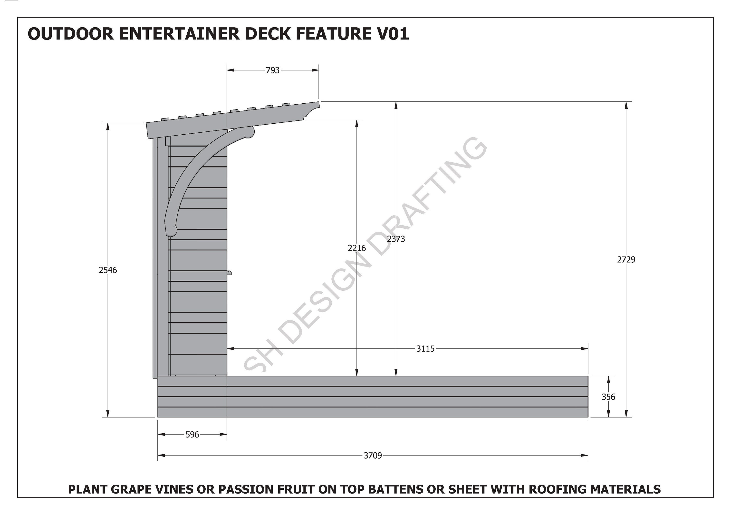 Outdoor Entertainment Deck & BBQ Pergola / Patio - V01 (metric ...
