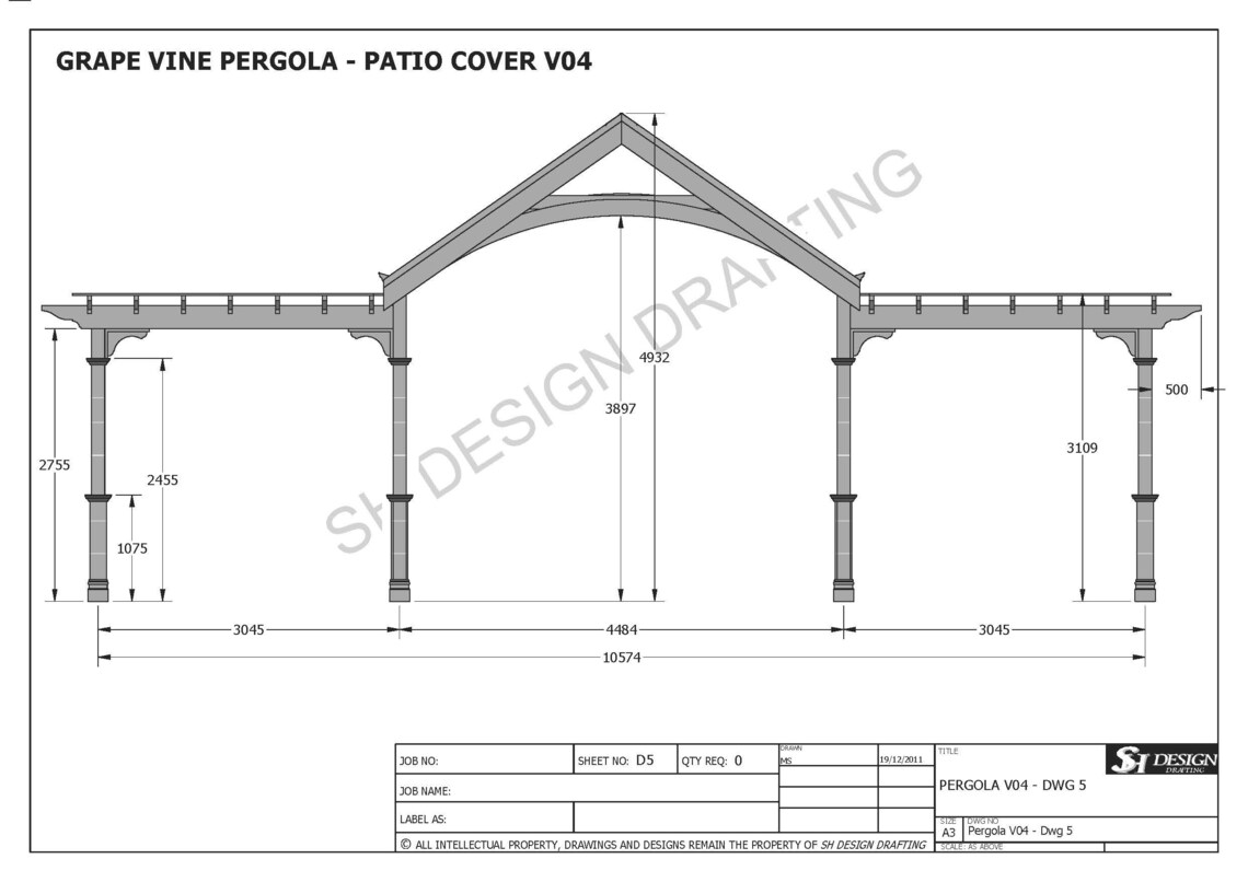 Grape Vine Outdoor Patio Verandah V4 Full Building Plans in 3D and 2D ...