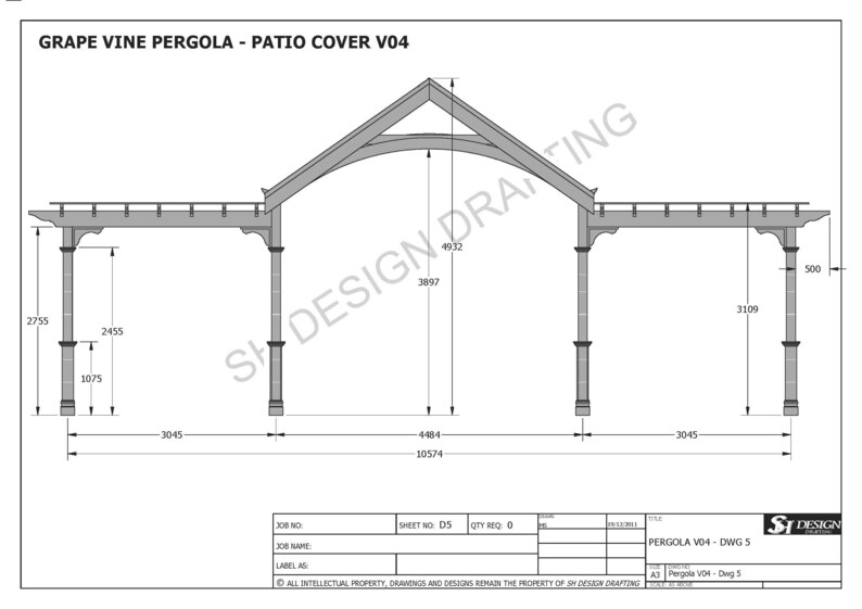 Grape Vine Outdoor Patio Verandah V4 - Full Building Plans in 3D and 2D ...