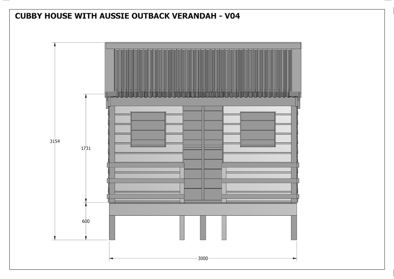 Cubby House - Playhouse - "great Aussie Outback Style" - Building Plans ...