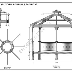 Classic Rotunda Gazebo - Unique Design V1 - Full Building Plans in 3D ...
