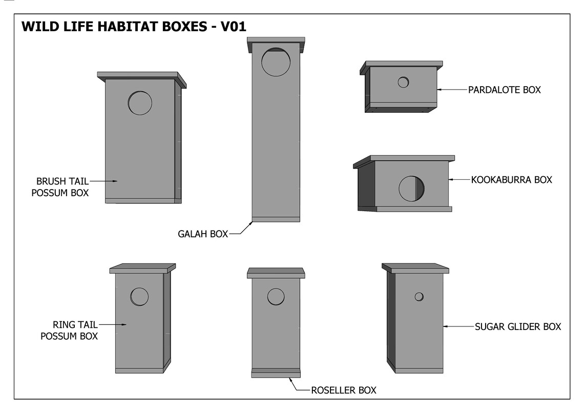 Possum Box / Rosella Box / Bird Boxes, Houses and More - Building Plans ...