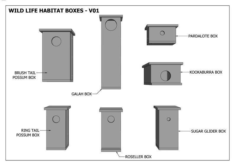 Possum Box / Rosella Box / Bird Boxes, Houses and More - Building Plans ...