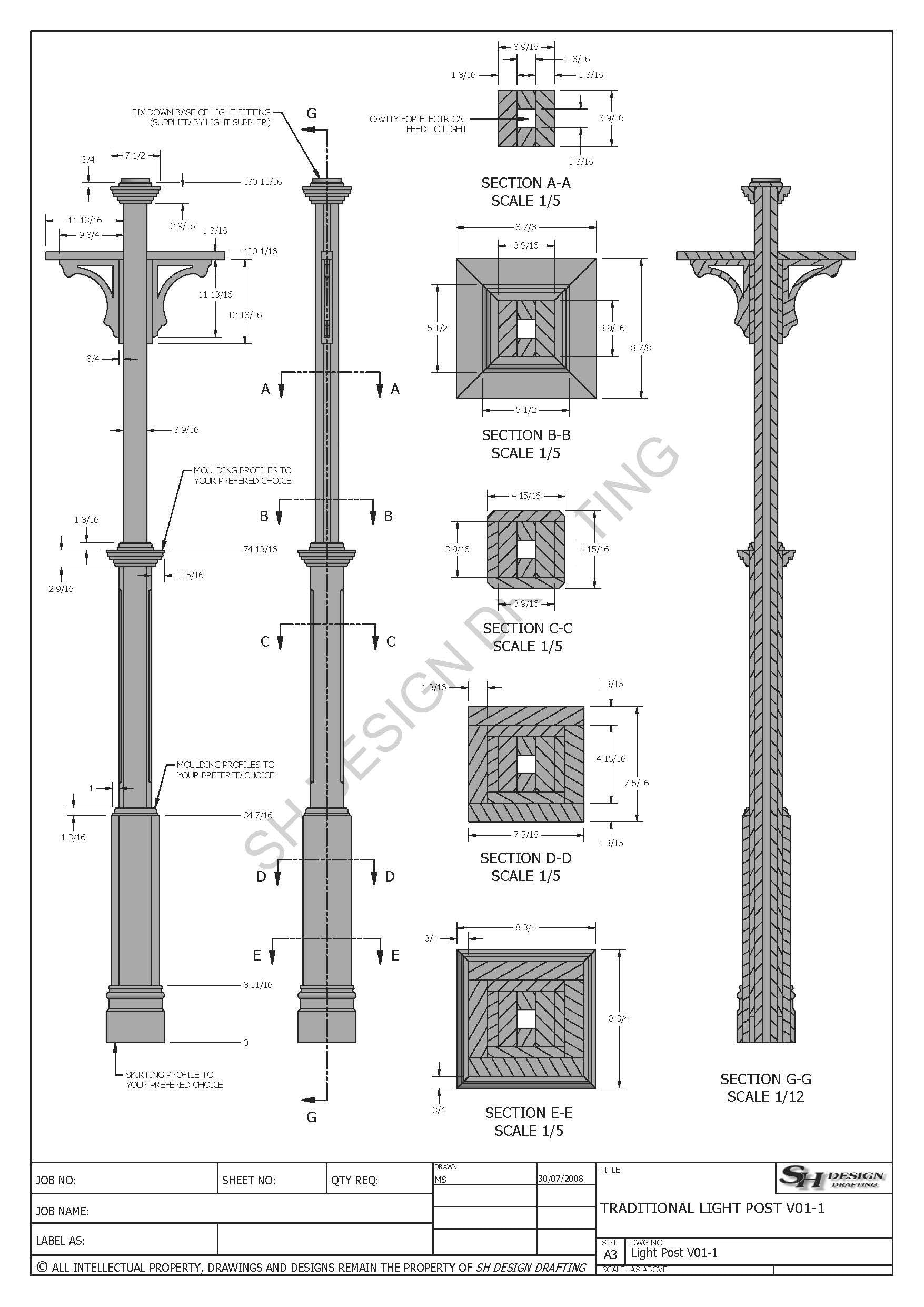 Traditional Lamp Post Light V01 - Build and Save - Building Plans ...
