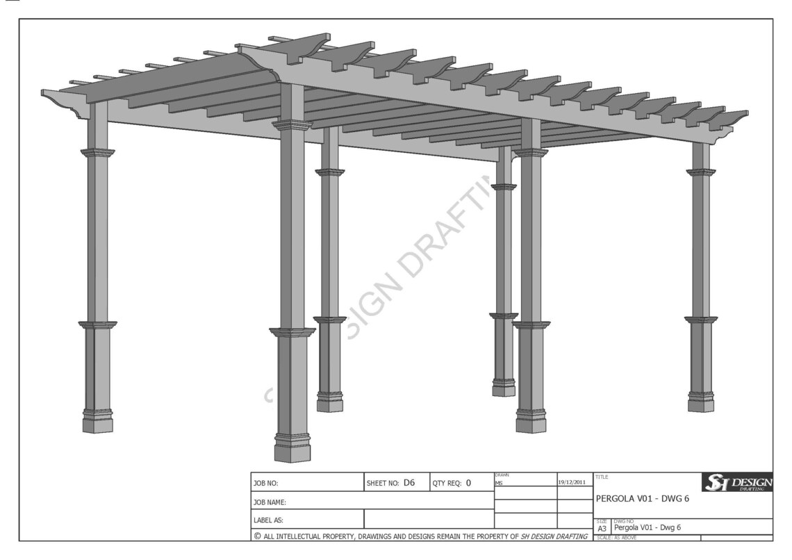 Grape Vine Outdoor Patio Verandah V1 - Full Building Plans in 3D and 2D ...