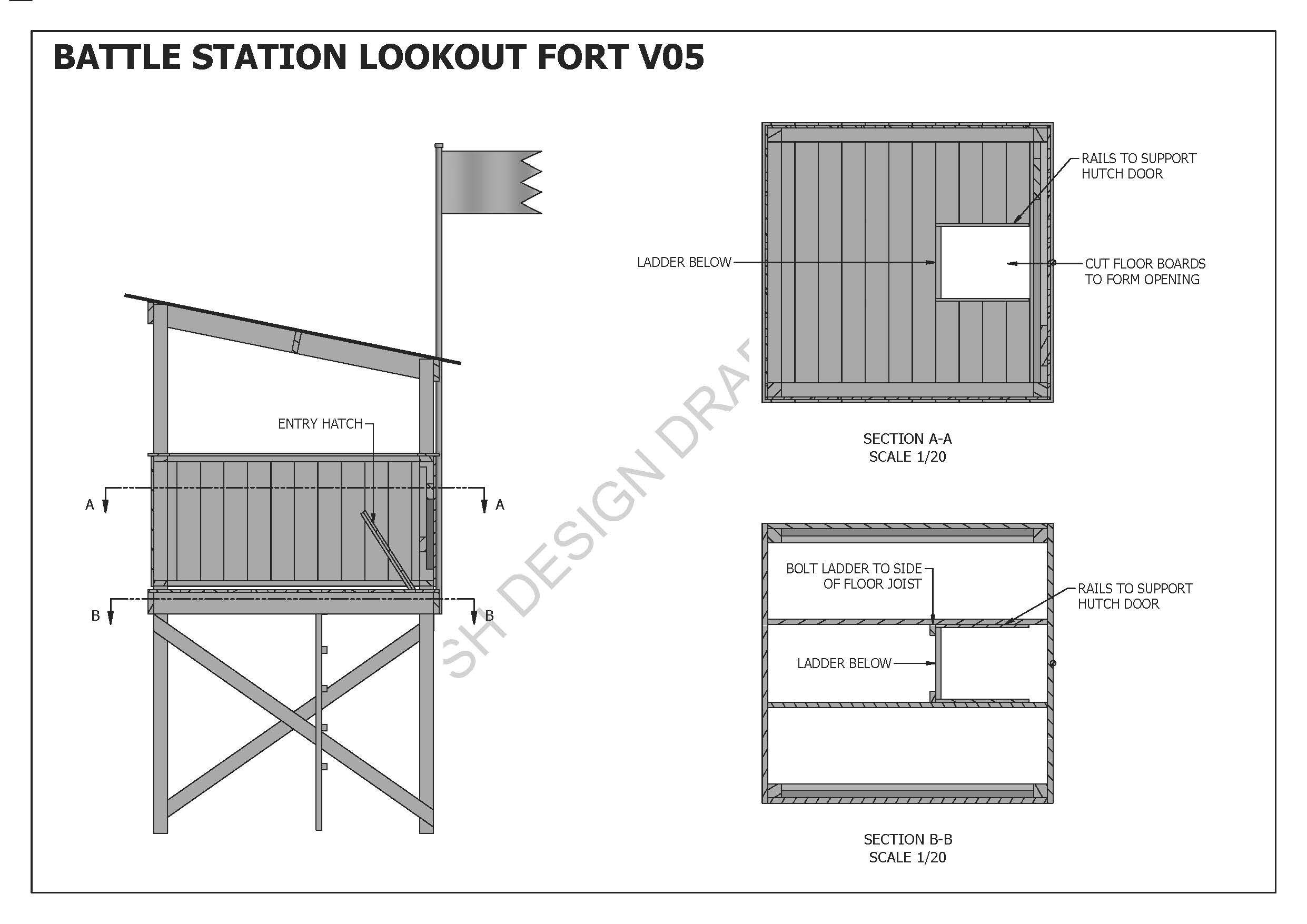 Cubby House - Playhouse Treehouse Combat Fort V05 With Bunker Barricade ...