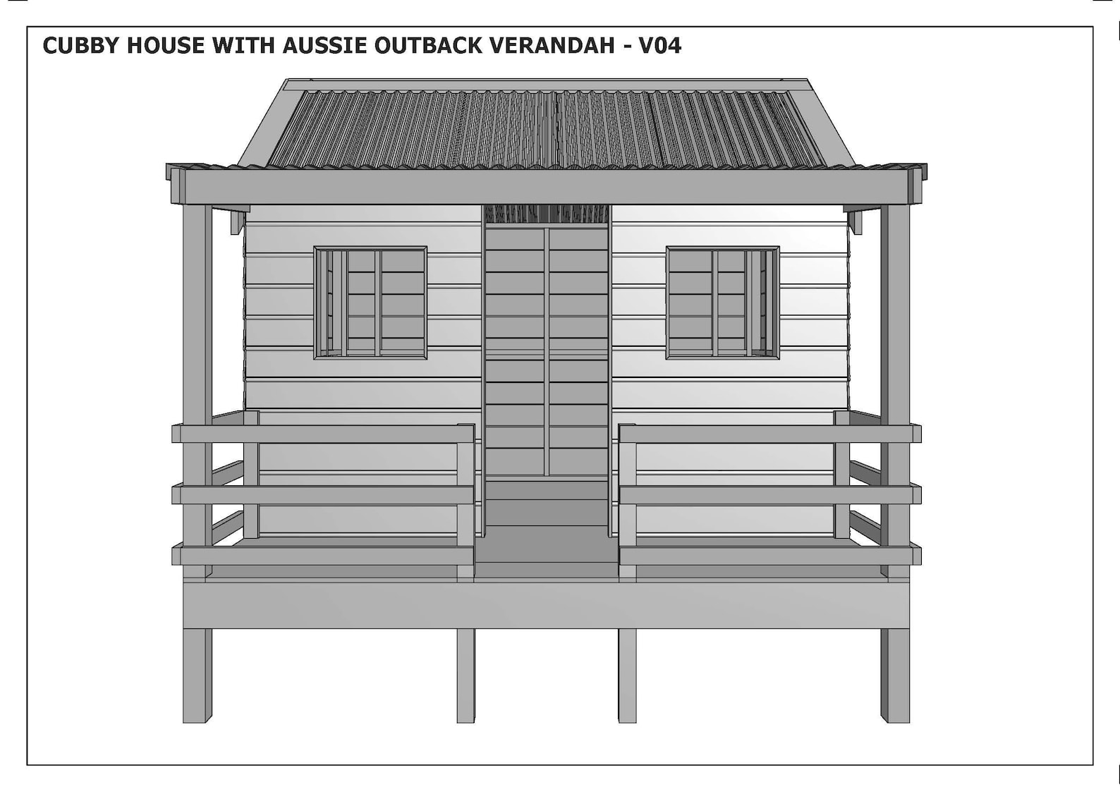 Cubby House - Playhouse - "great Aussie Outback Style" - Building Plans ...