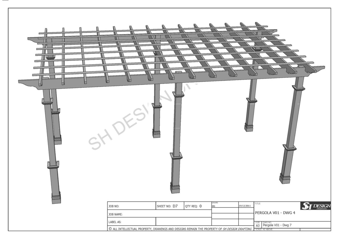 Grape Vine Outdoor Patio Verandah V1 - Full Building Plans in 3D and 2D ...