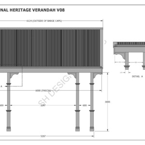Traditional Heritage Carport / Verandah - V08 - Full Building Plans in ...